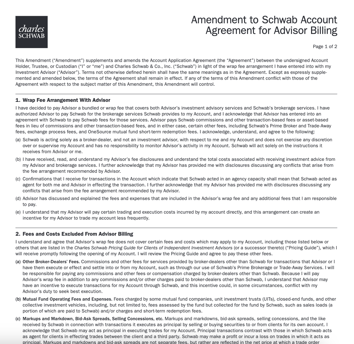 WRAP Agreement – Beacon Capital Management