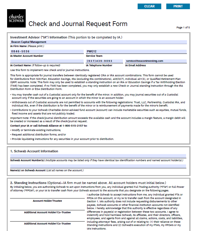 Check and Journal Request Form – Beacon Capital Management